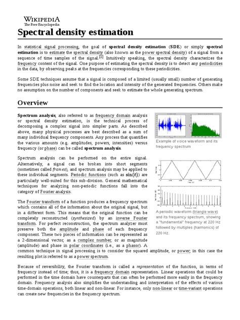 spectral density estimation pdf spectral density signal processing