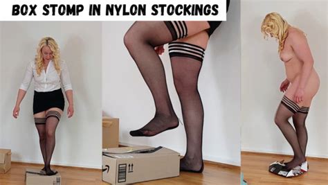 Michellexm Cardboard Box Stomp In Nylon Stockings Manyvids