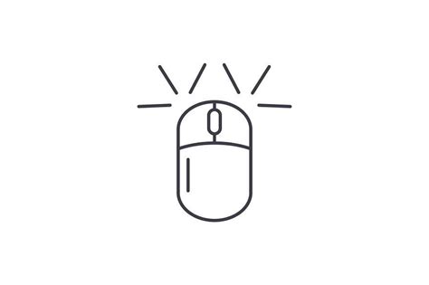 Computer Mouse Line Icon Concept