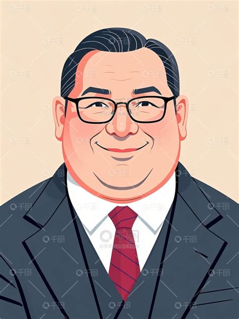成功男人ai数字艺术 可爱插画风中年男性西装眼镜微胖极简形象 Ai人像免费下载 Png格式 2880像素 编号71901770 千图网