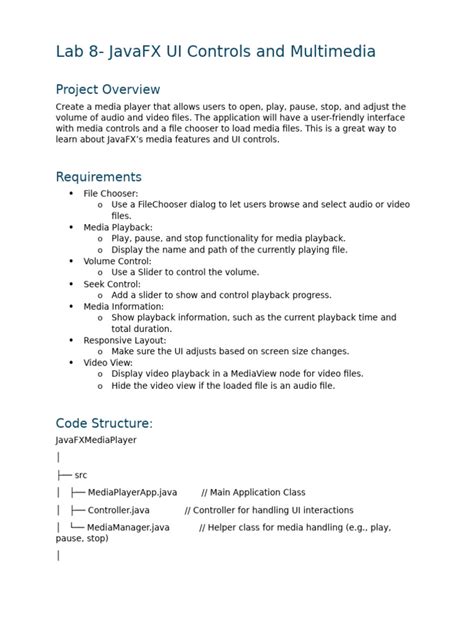 Lab 8 Javafx Ui Controls And Multimedia Pdf User Interface Java Programming Language