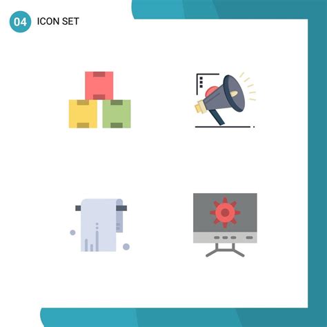 4 Universal Flat Icons Set For Web And Mobile Applications Industry Jack Stock Marketing