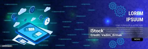 Mobile Phone Sim Cards Flat 3d Isometric Vector Concept Stock Illustration Download Image Now