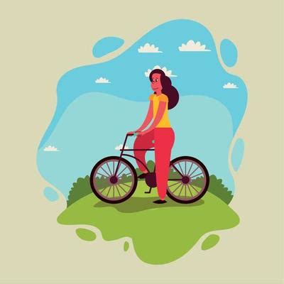 Girl With Cycle Vector Art Icons And Graphics For Free Download
