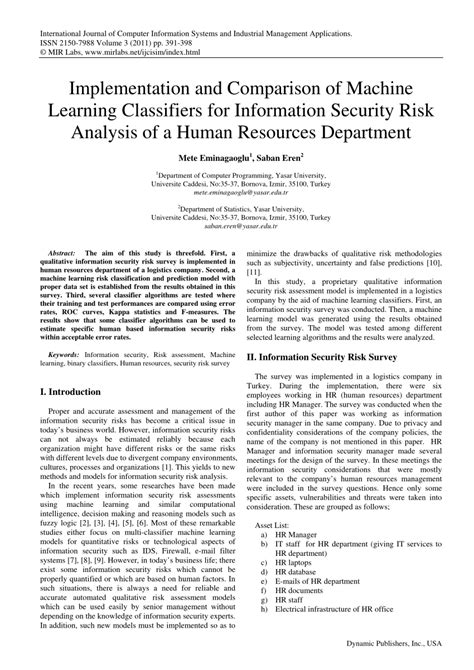 Pdf Implementation And Comparison Of Machine Learning Classifiers For