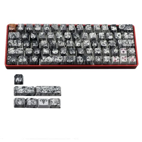 Pbt 71 Key Ahegao Keycap Dye Sublimation Oem Anime For Gk61 Gk64