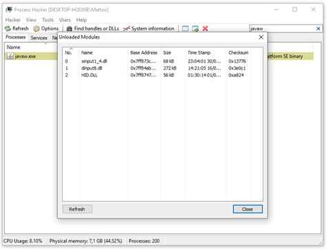 C How Can I Get The Unloaded Modules List From A Process Stack Overflow
