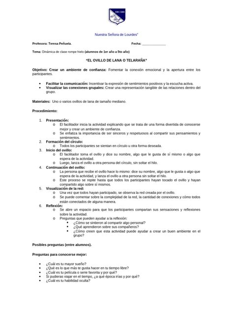 Actividad Rompe Hielo Pdf Sicología