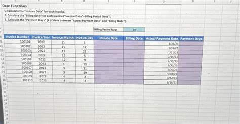 Date Functions 1 Calculate The Invoice Date For
