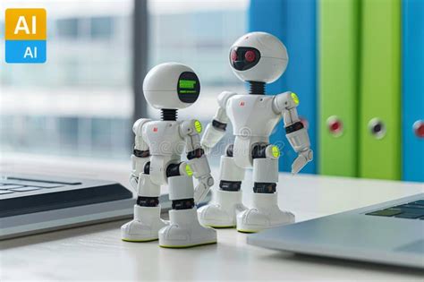 Ai Robots Collaborating In High Tech Office Advanced Technology In Robotics And Artificial