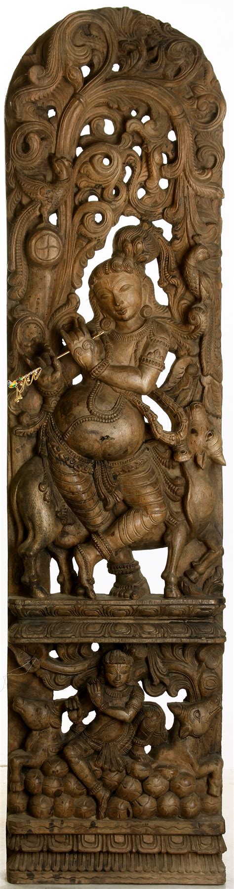 large size dhenu venu gopal under kadamba and around mount govardhana