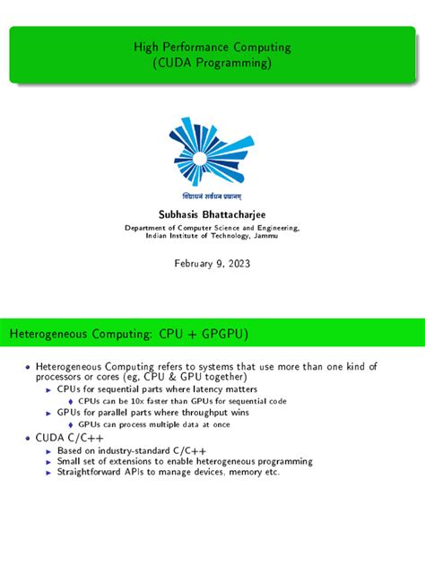 L06 Gpgpu Cuda Programming 1 Pdf Graphics Processing Unit Concurrent Computing
