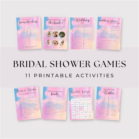 Lover Theme Bridal Shower Games Bundle Editable Bachelorette Party