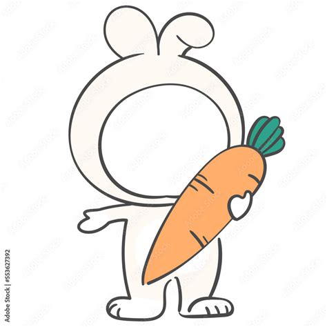 얼굴 합성용 하얀토끼 의상 Stock Vector Adobe Stock