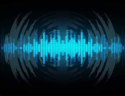 Sound Waves Oscillating In Blue Light 1338664 Vector Art At Vecteezy