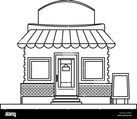 Store Market Business Shop Building Outline Stock Vector Image And Art