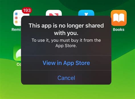 how to fix “this app is no longer shared with you” error on iphone and ipad