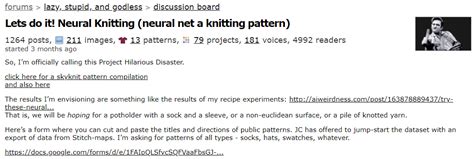 Skyknit Training Neural Networks To Generate Knitting Patterns Samantha Bailey Fast