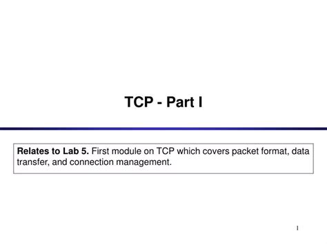 Ppt Tcp Part I Powerpoint Presentation Free Download Id