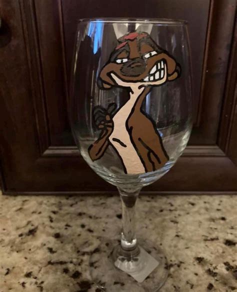 Timon Hand Painted Wine Glass Etsy