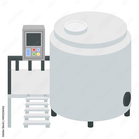 Milk Pasteurization Unit With Control Panel Concept Pot Vector Icon Design Caseiculture Symbol