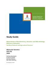 GTS Study Guide Pdf Study Guide Department Of Biochemistry Genetics And