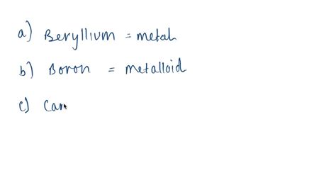SOLVED Identify the element represented by each nucleus 𝐀 through 𝐄 in Problem as a metal