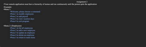 Solved Assignment 2 Your Console Application Must Have A