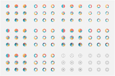 Premium Vector Collection Of Pie Charts Divided Into Parts Or Sectors