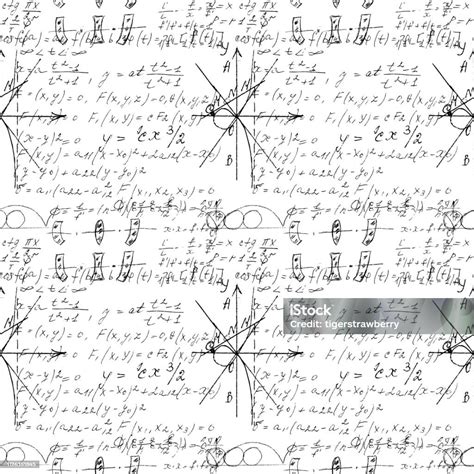 Mathematical Seamless Texture With Handwritten Math Algebra And