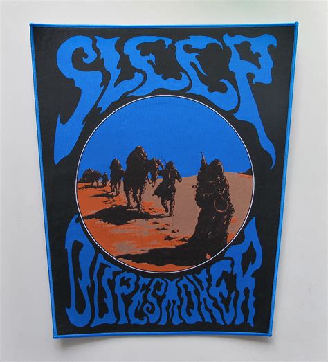 Sleep Dopesmoker Blue Outline Woven Backpatch
