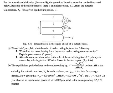 Solved For The Eutectic Solidification Lecture 8 The Solved For The Eutectic Solidification Lecture 8 The