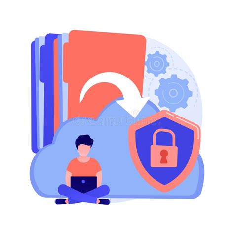 Secure File Sharing Abstract Concept Vector Illustration Stock Vector Illustration Of