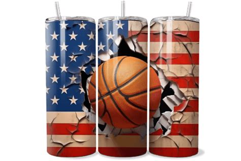 3d Patriotic Basketball Skinny Wrap Graphic By Ladyandbuns · Creative