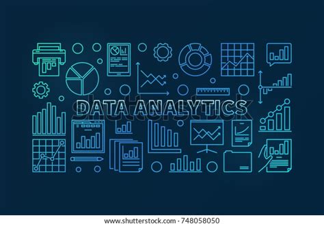 Data Analytics Concept Vector Blue Horizontal Stock Vector Royalty Free 748058050 Shutterstock