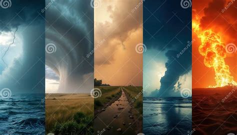 Extreme Weather Collage Shows Hurricane Tornado Flood Wildfire Climate