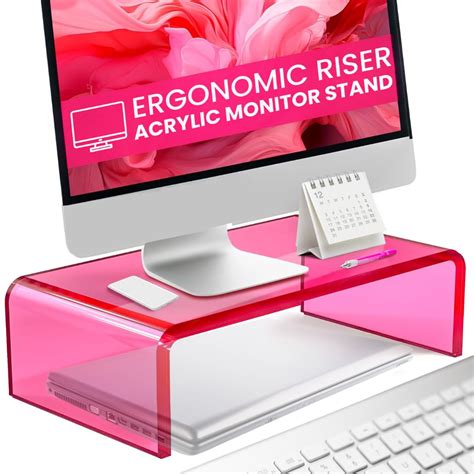 Mua Novamode Acrylic Monitor Stand Pink Computer Riser Pink Desk Riser Pink Acrylic Laptop