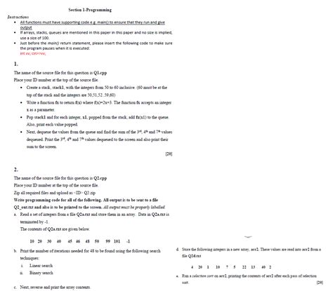 Solved Section 1 Programming Instructions All Functions Must