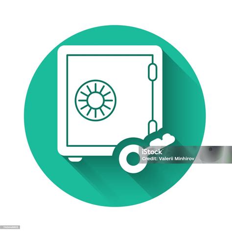 긴 그림자와 고립 된 지분 아이콘의 흰색 증거 암호 화폐 경제 및 금융 컬렉션 녹색 원 버튼을 클릭 합니다 벡터 일러스트 금융에 대한 스톡 벡터 아트 및 기타 이미지