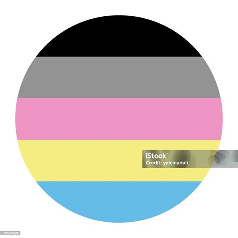 Polygender Flag Colors With Striped Circle Shape Vector