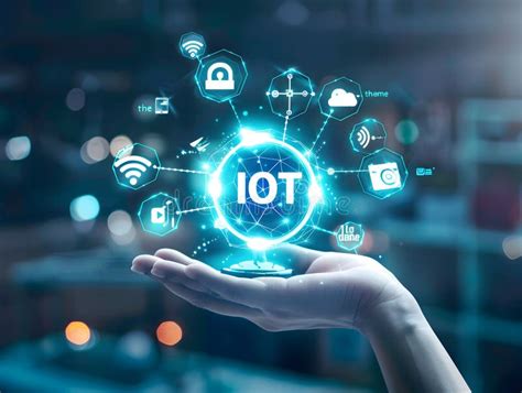 A Hand Holding A Glowing Orb With The Letters IOT On It Generated By AI Stock Illustration