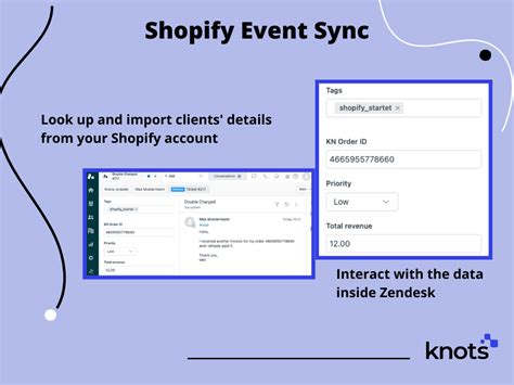 shopify event sync by knots app integration with zendesk support