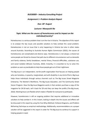 Assessment BUS Problem Analysis And Project Development Report Swinburne School Of