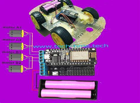 مشروع التحكم في سيارة واي فاي باستخدام Esp8266 Motor Shield