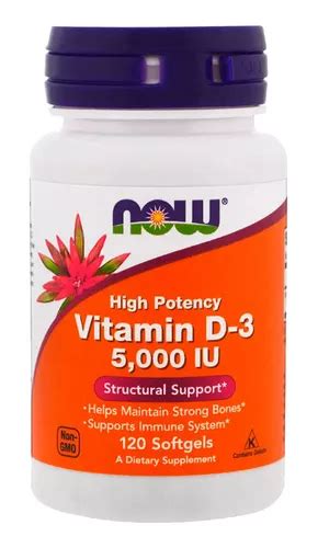 Vitamina D3 5000 Ui High Potency Now 120 Cápsulas Blandas Sabor Sin Sabor Mercadolibre