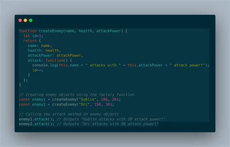 Factory Functions In Javascript