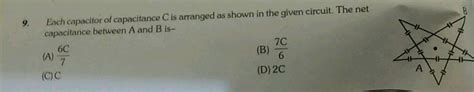Each Capacitor Of Capacitance C Is Arranged As Shown In The Given Circuit The Net
