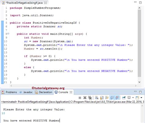 Java Program To Find Positive Or Negative Number