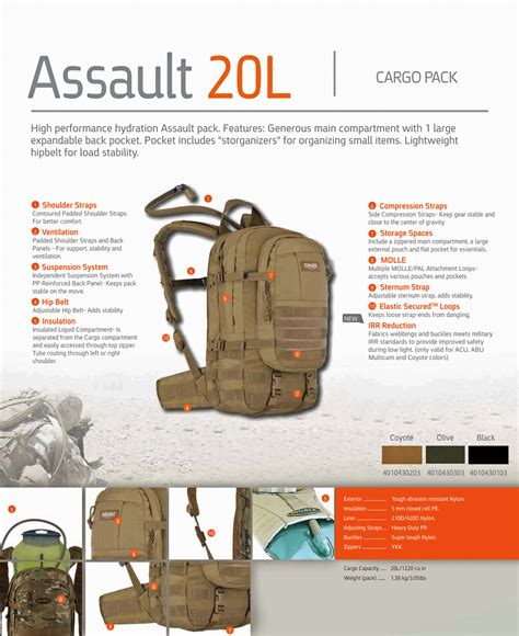 Source Tactical Hydration Assault Pack 20 Liter