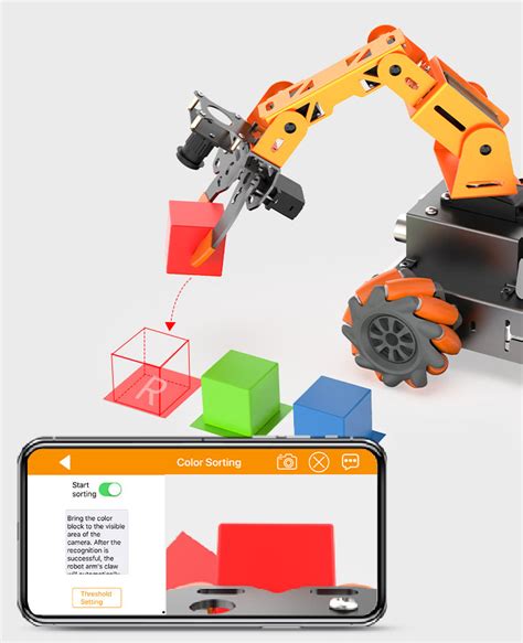 Masterpi Ai Vision Chassis With Mecanum Wheels And Robot Arm